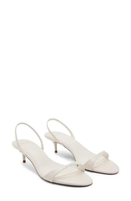 Mango Kitten Heel Slingback Sandal - Ecru