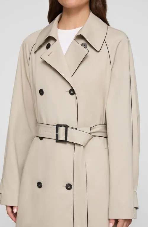 Lafayette 148 New York Piped Cotton & Viscose Twill Trench Coat