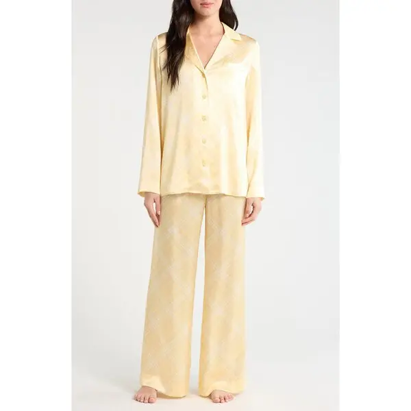 REFORMATION Ella Silk Pajamas - Caroline Plaid