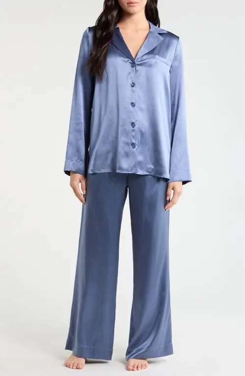 REFORMATION Ella Silk Pajamas - Cornflower