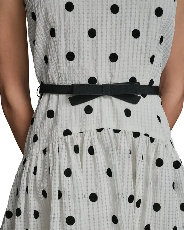 Karl Lagerfeld Paris Polka Dot Seersucker A-line Dress