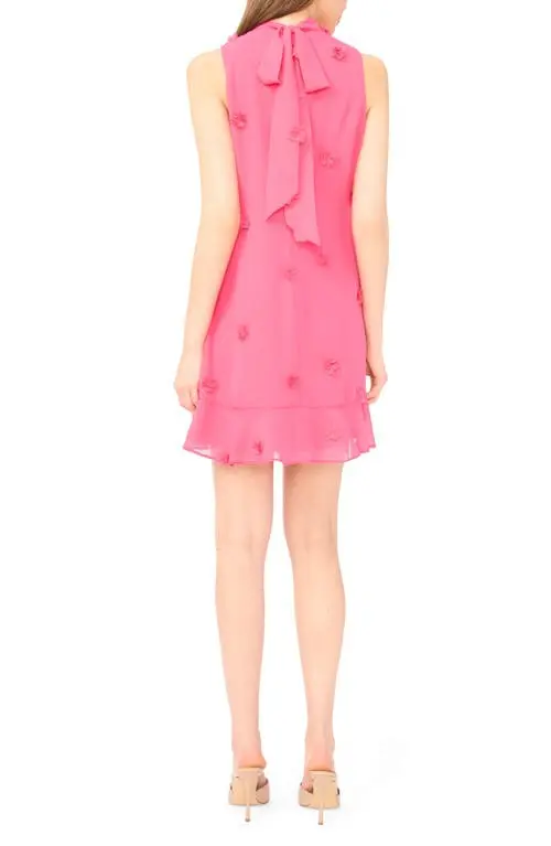 CECE DUPRAZ Floral Appliqué Shift Minidress