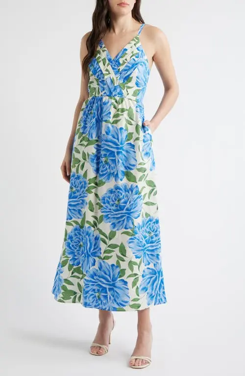 CECE DUPRAZ Floral Cotton Midi Dress