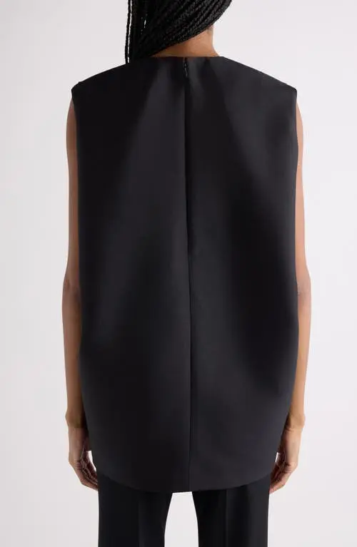Balenciaga Wool And Silk Crepe Cocoon Minidress - Nero