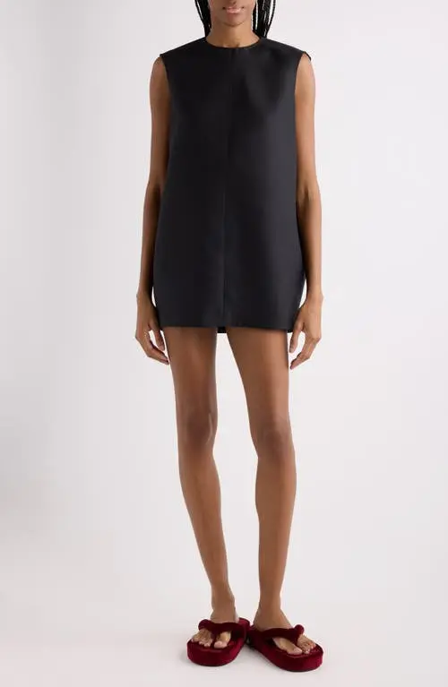Balenciaga Wool And Silk Crepe Cocoon Minidress - Nero