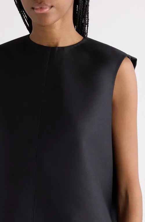 Balenciaga Wool And Silk Crepe Cocoon Minidress - Nero