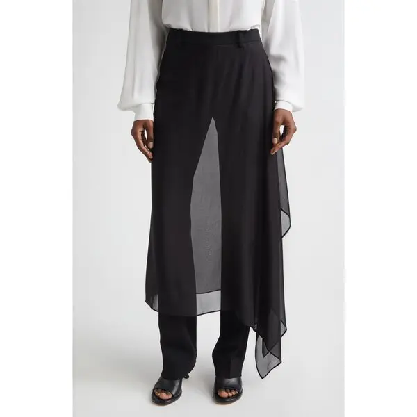 Michael Kors Veiled Stretch Virgin Wool Trousers - Black