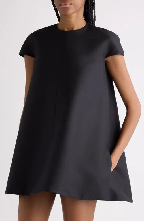 Balenciaga Wool & Silk Crepe Babydoll Minidress