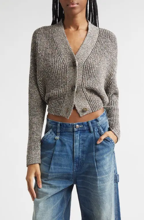 R13 Split Hem Rib Crop Cardigan
