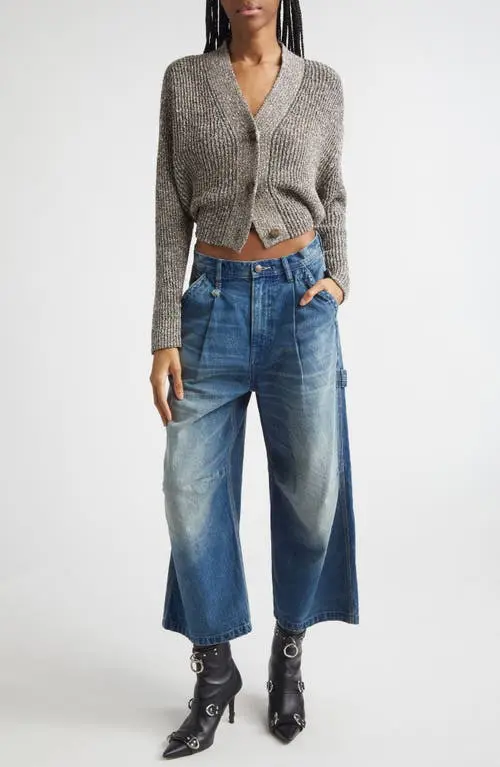 R13 Split Hem Rib Crop Cardigan