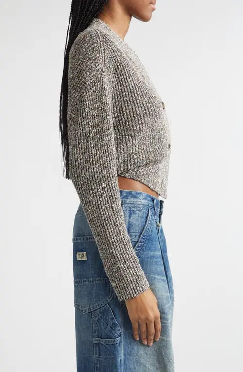 R13 Split Hem Rib Crop Cardigan