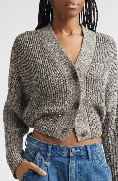 R13 Split Hem Rib Crop Cardigan