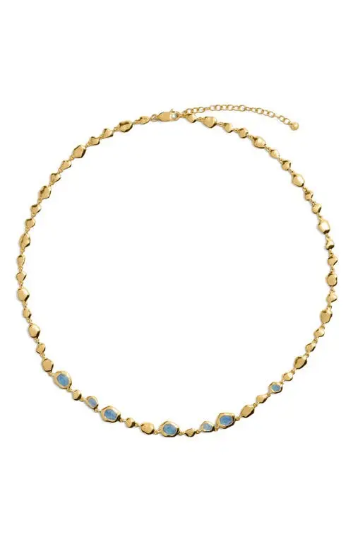 Monica Vinader Odyssey Stone Pebble Necklace - 18k Gold Vermeil/aquamarine