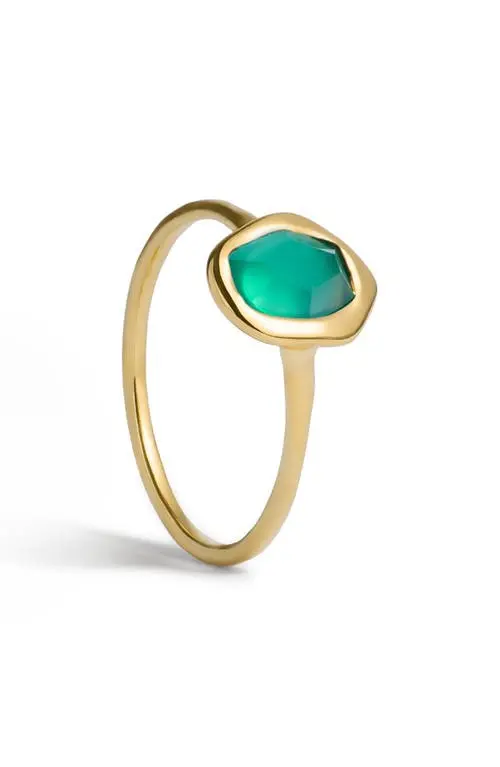 Monica Vinader Odyssey Stone Ring - 18k Gold Vermeil/green Onyx