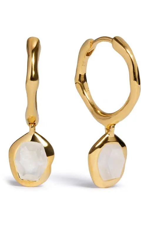 Monica Vinader Odyssey Stone Drop Hoop Earrings - 18k Gold Vermeil/moonstone