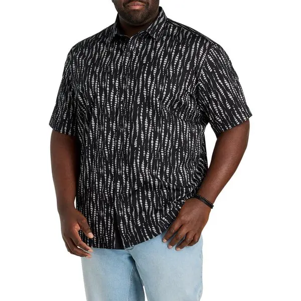 SYNRGY BY DXL Big & Tall Dotted Wave Print Sport Shirt