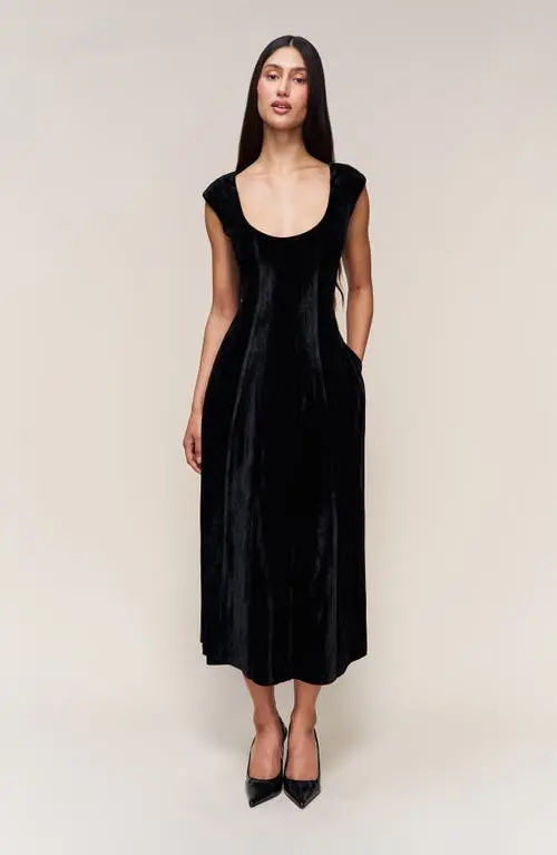 GUIZIO Leila Velvet Midi Dress