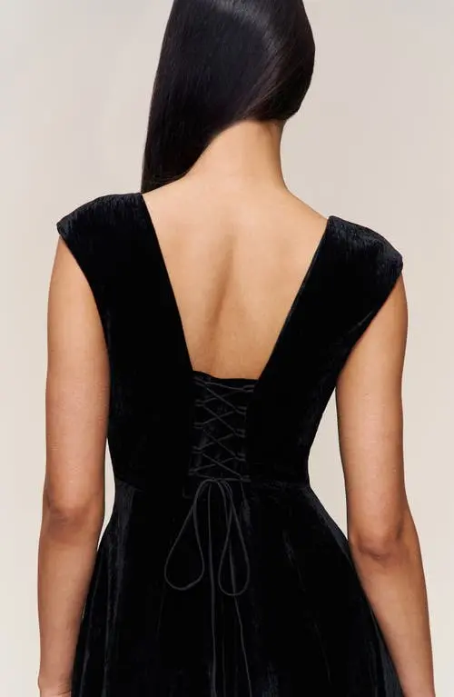 GUIZIO Leila Velvet Midi Dress