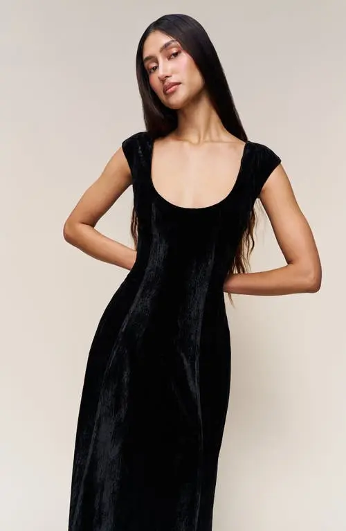GUIZIO Leila Velvet Midi Dress