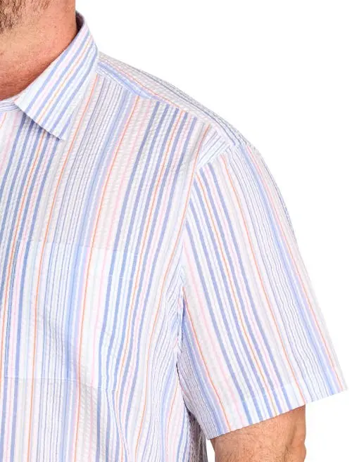OAK HILL BY DXL Big & Tall Seersucker Stripe Sport Shirt - Multi