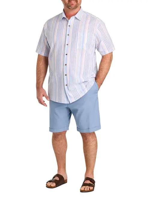 OAK HILL BY DXL Big & Tall Seersucker Stripe Sport Shirt - Multi