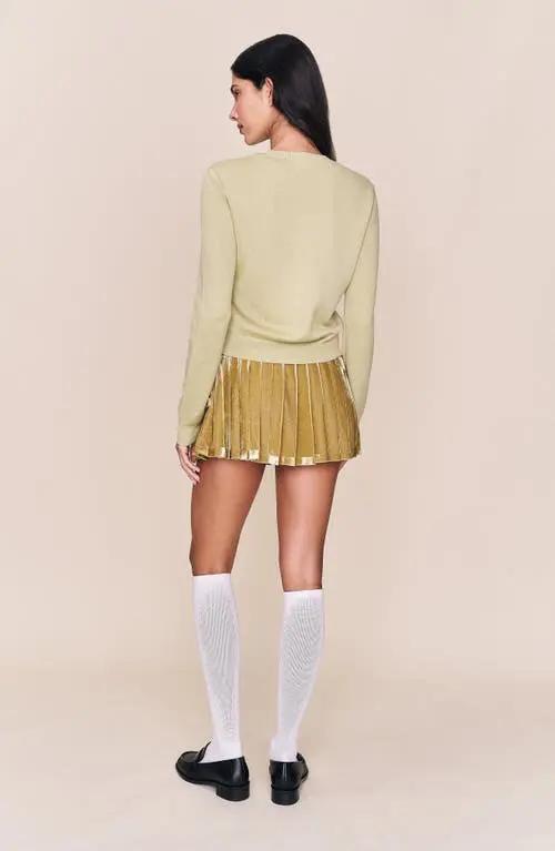 GUIZIO Rylan Velvet Mini Skirt - Olive