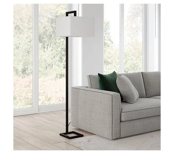 HUDSON&CANAL Grayson 68' Tall Floor Lamp With F Abric Shade - One-color