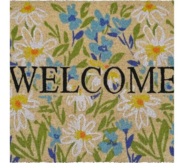 HOMEROOTS 24' X 36' Floral Welcome Outdoor Mat - One-color