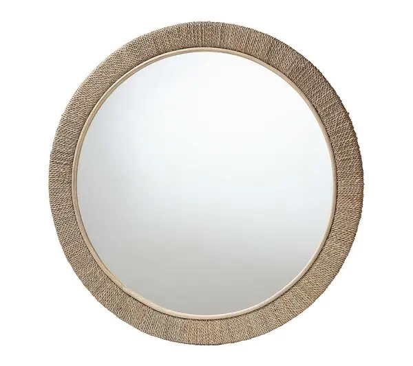 BALI & PARI Geralyn Natural Seagrass Round Wall Mirror - One-color