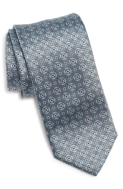 Canali Medallion Standard Neck Tie - Grey