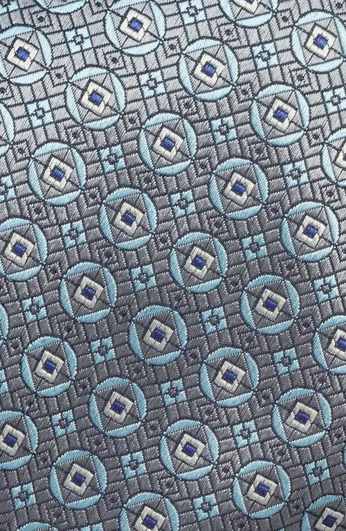 Canali Medallion Standard Neck Tie - Grey