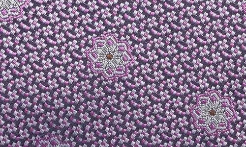 Canali Flower Embroidered Silk Tie - Purple