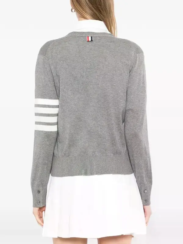 Thom Browne Logo Cardigan - Grey