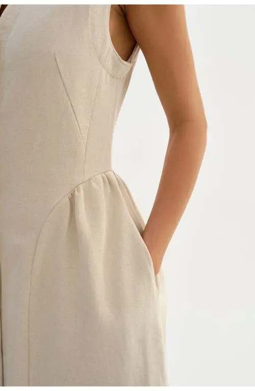 LAMARQUE Tamika Linen Twill Midi Dress
