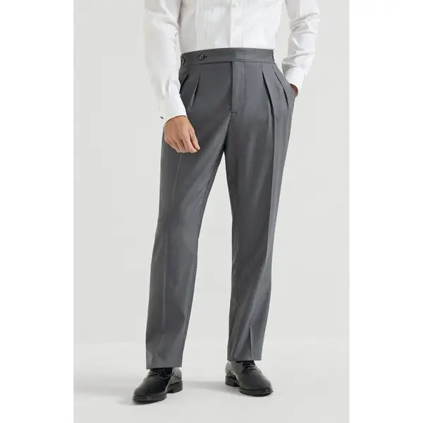 Brunello Cucinelli Tuxedo Trousers - Medium Grey