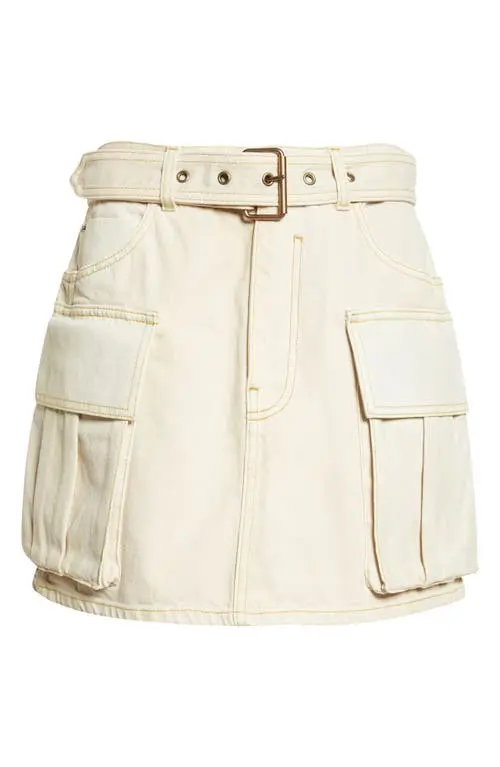 Balmain Faded Denim Miniskirt