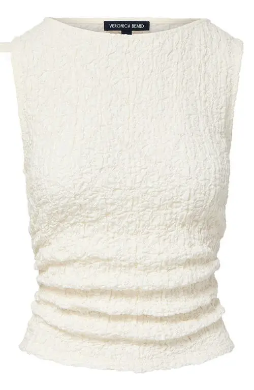 Veronica Beard Selah Ruched Lace Tank - Dove