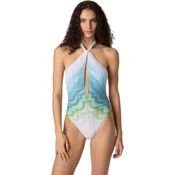 Missoni Shaded Lamé Viscose One-piece Swimsuit With Cut-out - Multicoloured