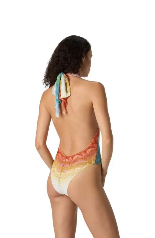 Missoni Shaded Lamé Viscose One-piece Swimsuit With Cut-out - Multicoloured