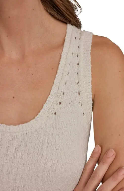 Donna Karan New York Pointelle Stitch Sweater Tank - Cream