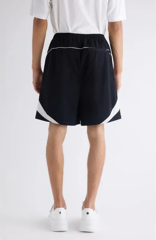 Acne Studios Wide-leg Technical Cotton Blend Shorts - Black