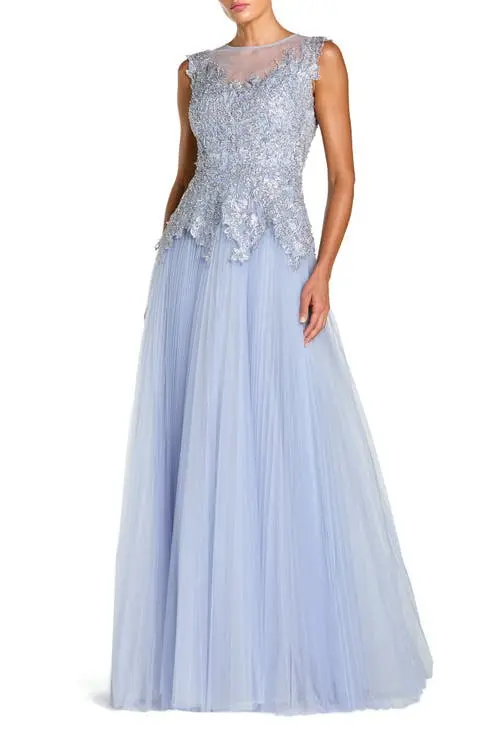 Mac Duggal Embellished Bodice A-line Gown - Periwinkle