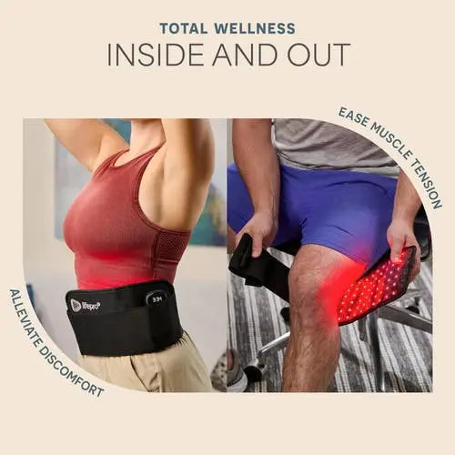LIFEPRO Allevared Micro Red Light Therapy Belt 660nm & 850nm Near Infrared Red Light Pad