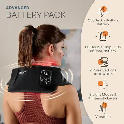 LIFEPRO Allevared Micro Red Light Therapy Belt 660nm & 850nm Near Infrared Red Light Pad