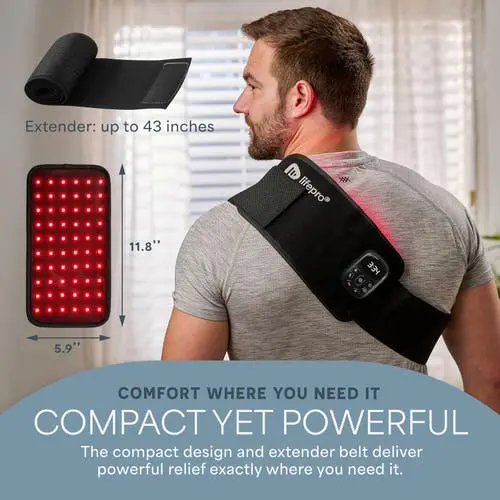 LIFEPRO Allevared Micro Red Light Therapy Belt 660nm & 850nm Near Infrared Red Light Pad