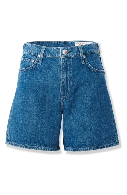 Rag & Bone Kaia High-waisted Denim Shorts - Cornflower