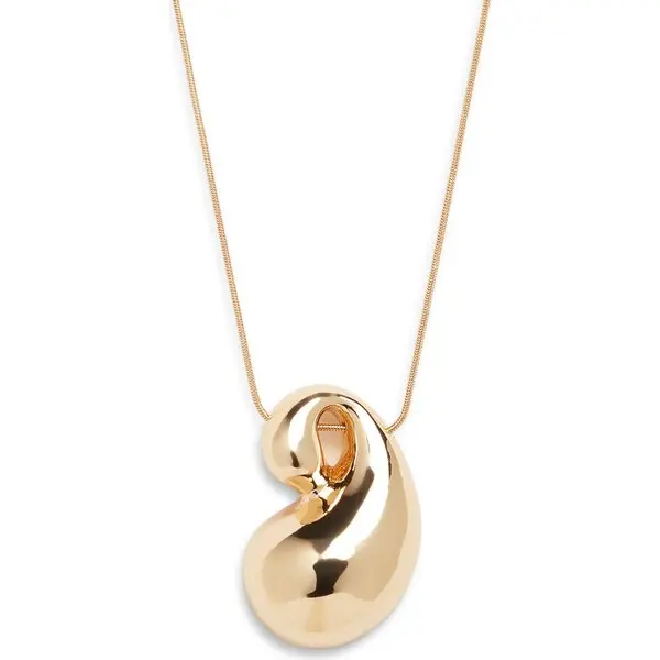 OPEN EDIT Curved Teardrop Pendant Necklace - Gold