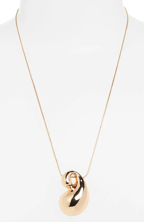 OPEN EDIT Curved Teardrop Pendant Necklace