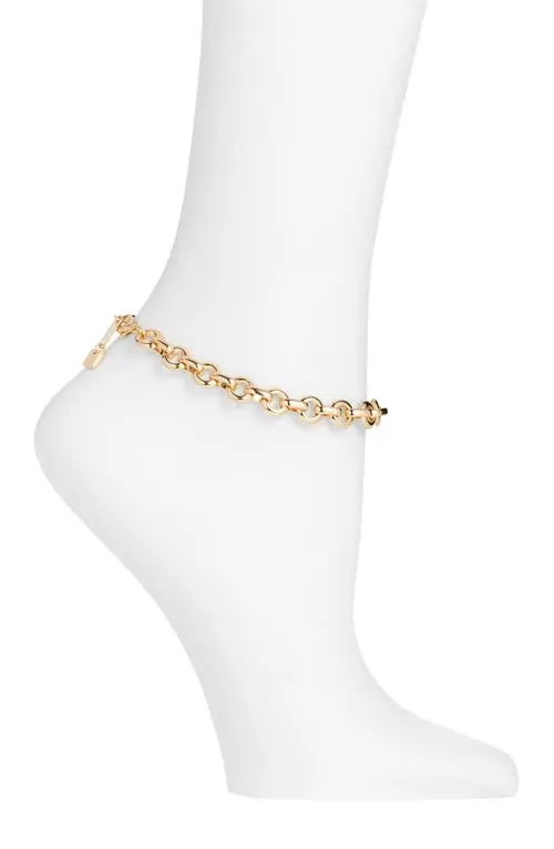 OPEN EDIT Flat Cable Chain Anklet - Gold