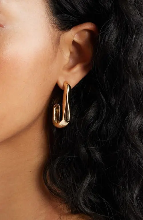 OPEN EDIT Organic Hoop Earrings - Gold